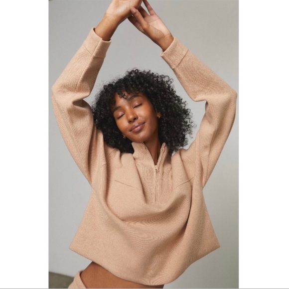 lunya | Sweaters | New Lunya Cozy Cotton Silk Zip Pullover Tranqui Tan ...